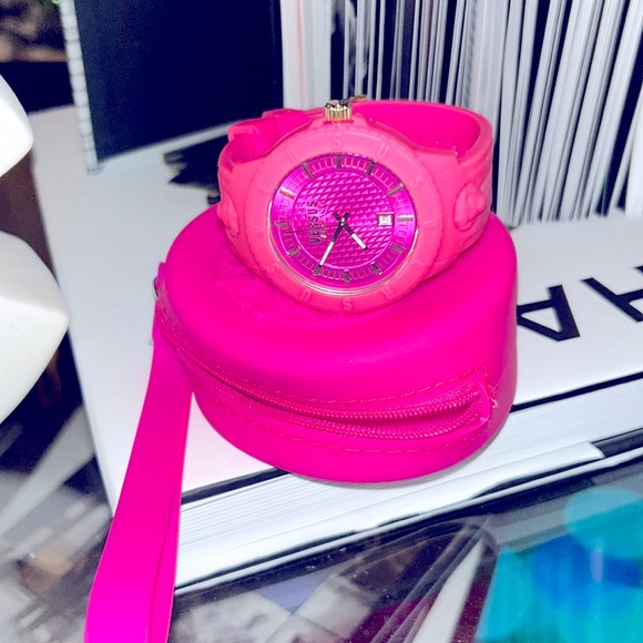 Versace | Accessories | Versace Pink Gold Rubber Watch | Poshmark